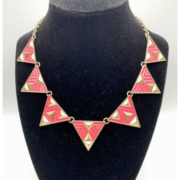 Unbranded | Jewelry | Vintage Necklace 98s Neon Pink Metal Chain Gold ...